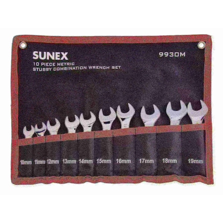 Sunex WRENCH SET 10 PC METRIC STUBBY COMBO SU9930M | Zoro