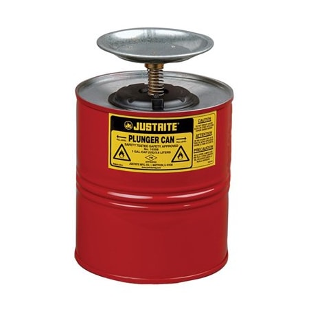 Justrite PLUNGER CAN STEEL 1 GAL. RED JT10308 | Zoro