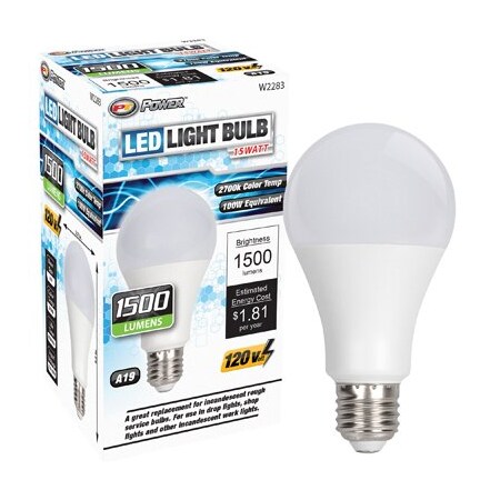 Performance Tool $LED LIGHT BULB 1500 LM 120V PTW2283 | Zoro