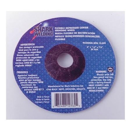 Shark Industries FLEXIBLE GRINDING WHEEL 4" X 1/8" X 5/8" SI12765 | Zoro