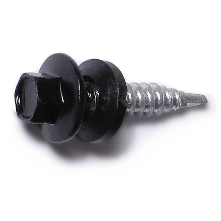 Buildright Self-Drilling Screw, #10 x 1 in, Painted Steel Flange Hex ...