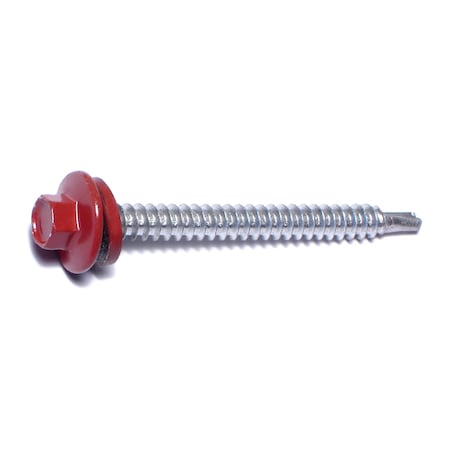 Midwest Fastener Self-Drilling Screw, #10 x 2 in, Painted Steel Flange ...