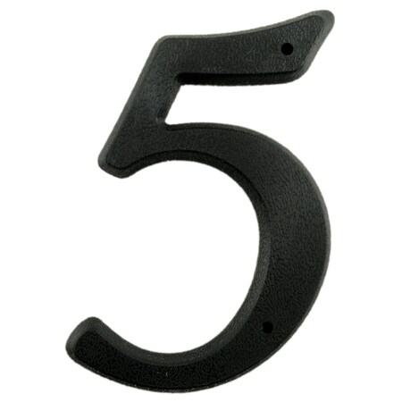Midwest Fastener 5.25" - "5" Black Plastic House Numbers 3PK 360166 | Zoro