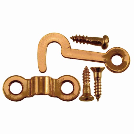 Midwest Fastener 3/4" x 1-7/8" Solid Brass Hooks & Staples 10PK 37221 ...