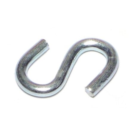 Midwest Fastener 1/8" x 3/8" x 1" Zinc Plated Steel Open S Hooks 100PK ...