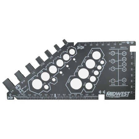 Midwest Fastener Plastic Bolt Gauge, Metric & Standard 5PK 53168 | Zoro
