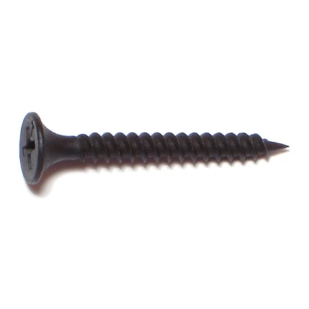 Buildright Drywall Screw, #6 x 1-1/4 in, Steel, Flat Head Phillips ...