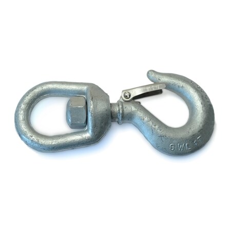 Midwest Fastener 1 Ton Zinc Plated Steel Safety Swivel Hooks 54660 | Zoro