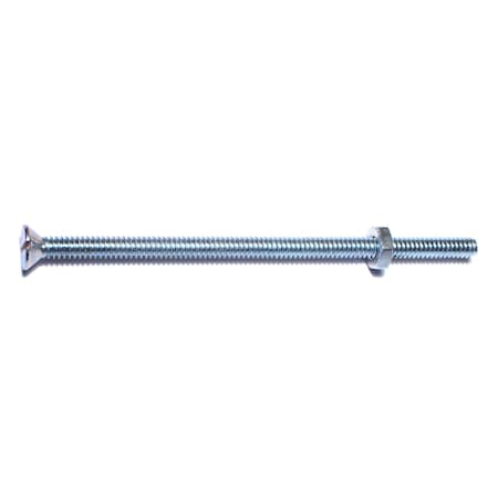 Midwest Fastener 3/16"-24 x 4 in Slotted Flat Machine Screw, Zinc ...