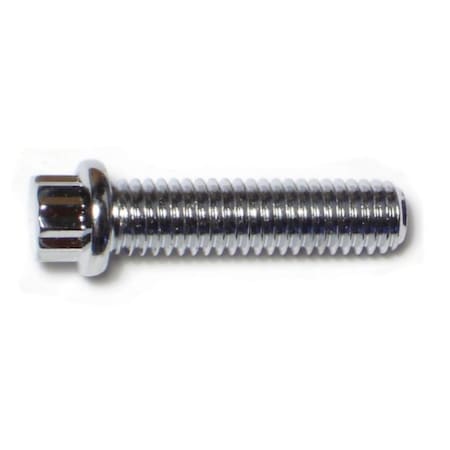 Midwest Fastener 3/8"-16 Flange Bolt, Chrome Plated Steel, 1-1/2 in L ...