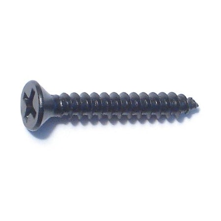 Midwest Fastener Sheet Metal Screw, #6 x 1 in, Black Steel Flat Head ...