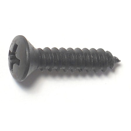 Midwest Fastener Sheet Metal Screw, #8 x 3/4 in, Black Steel Oval Head ...