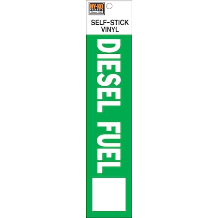 Hy-Ko Diesel Fuel Sign 2" x 8", 10PK A00839 | Zoro