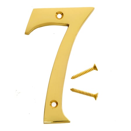 Hy-Ko 4In Solid Brass Number 7, 5PK A10497 | Zoro
