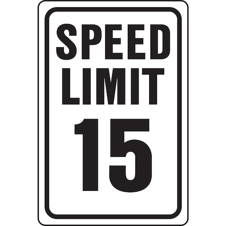 Hy-Ko Speed Limit 15 Mph Sign 12" x 18" A11057 | Zoro