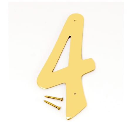 Hy-Ko 4In Decorative Brass Number 4, 10PK A20094 | Zoro