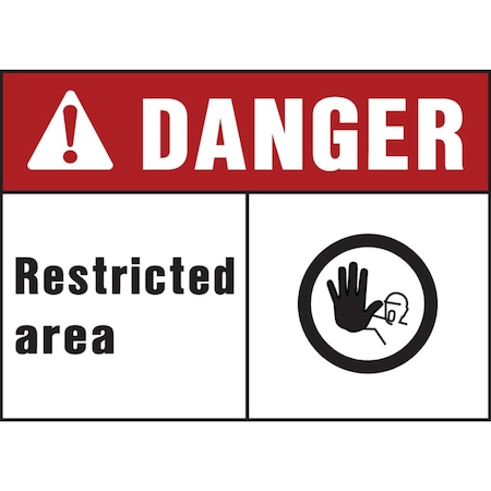 Hy-Ko Danger Restricted Area Sign 10" x 14", 5PK, A20361 A20361 | Zoro
