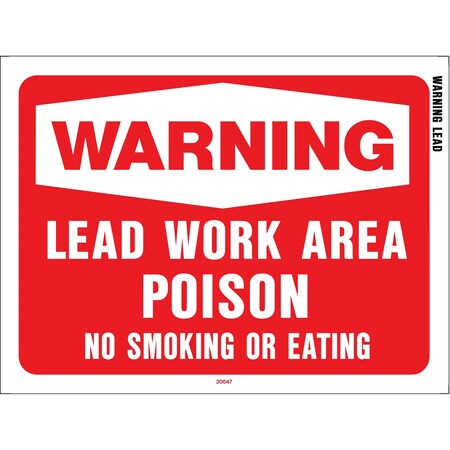 Hy-Ko Warning Lead Work Area Sign 8.5" x 12", 10PK A20647 | Zoro