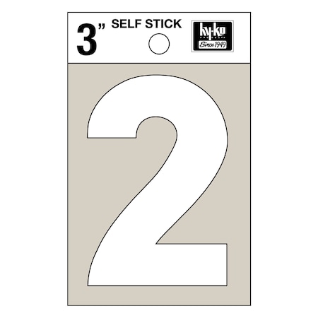 Hy-Ko 3In White Vinyl Number 2, 10PK A30502 | Zoro