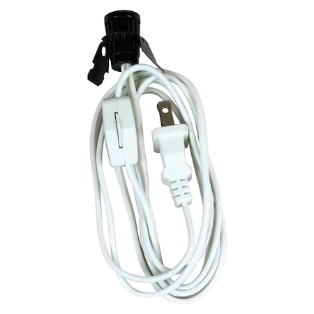 Jandorf 6' White Lamp Cord with Clip Socket, 18-2 SPT1 C60138 | Zoro