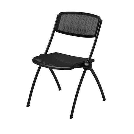 Mitylite Black Mesh Stacking Chair, Black Frame (MESHONE STACKING) | Zoro