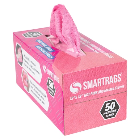 Smart Rags Box Microfiber Rags Pink, 50PK M950P | Zoro