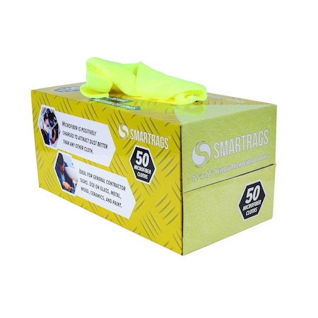 Smart Rags Box Microfiber Rags Yellow, 50PK M950Y | Zoro