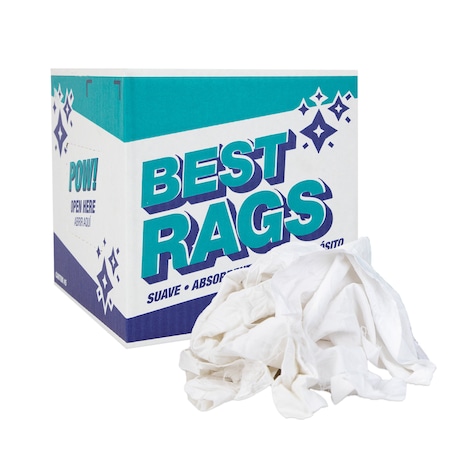 Monarch Brands Sheet Reclaimed Rags - White - 5 lb Box R1-W39-5 | Zoro
