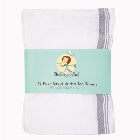 Monarch British Tea Towels Grey , 12PK SC-TTSG-36 | Zoro