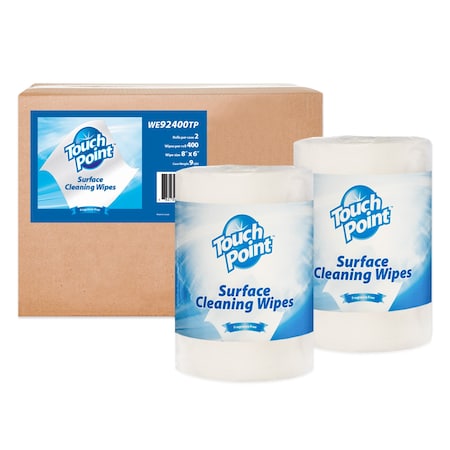Touch Point TouchPoint Surface Cleaning Wipes Junior Roll, 2 Rolls x400 ...