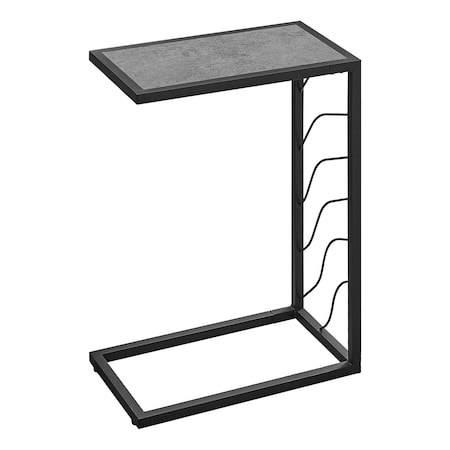 Monarch Specialties Accent Table - 25"H / Grey Stone-Look / Black Metal ...