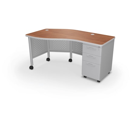 Mooreco Instructor Desk Right 29.8"H x 60"W x 36.3"D Amber Cherry 91785 ...