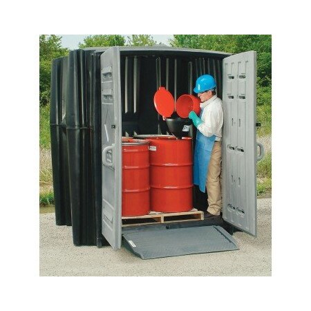 Pig PIG Poly Storage Shed Black/Gray 62.5" W x 93" H x 90" D PAK754-BWG ...