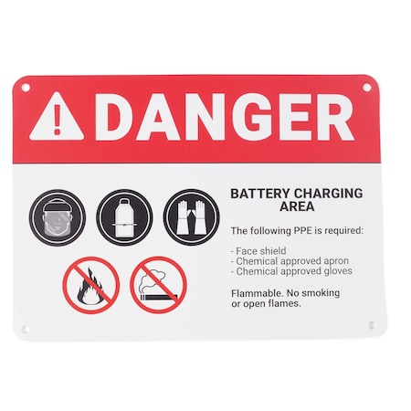 Pig Battery Charging Area Sign, Plastic SGN2300-10X14-PLS | Zoro