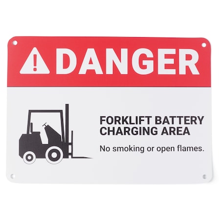Pig Forklift Battery Charging Area Sign, Plastic SGN2301-10X14-PLS | Zoro