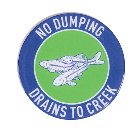 Pig Storm Drain Marker, Drains to Creek, 10PK SGN8200-889 | Zoro