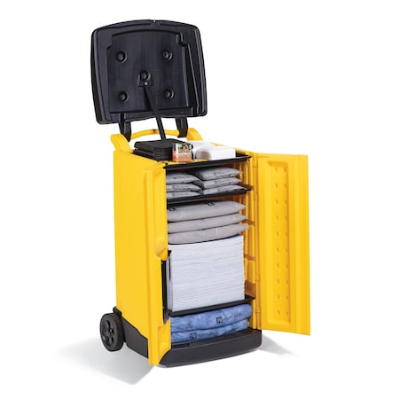 Pig High Volume Water-Absorbing Spill Kit in Large Spill Cart WTR550 | Zoro