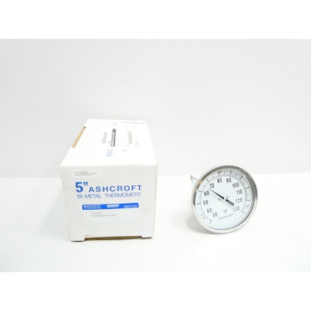 Ashcroft 5IN 1/2IN 4IN 30-130F NPT BIMETAL THERMOMETER VE3CBAC 50-EI60E ...