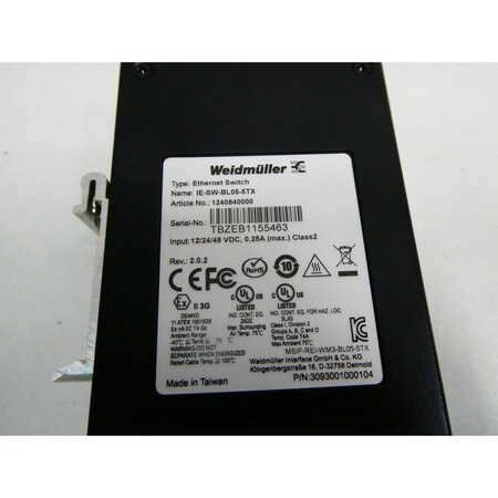 Weidmuller SWITCH 12/24/48V-DC ETHERNET AND COMMUNICATION MODULE IE-SW ...