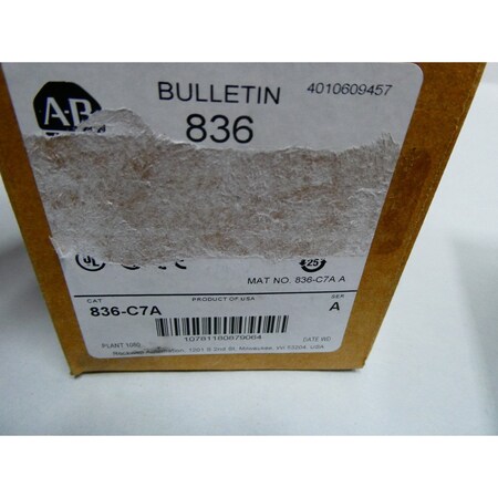 Allen Bradley 4-150PSI 24-600V-AC 125-250V-DC PRESSURE SWITCH 836-C7A ...