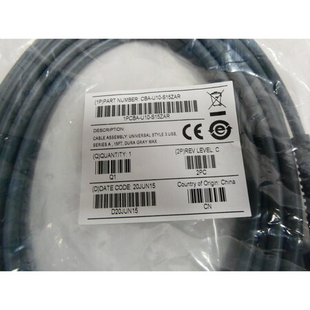 Zebra Pen BARCODE SCANNER USB 15FT CORDSET CABLE CBA-U10-S15ZAR | Zoro
