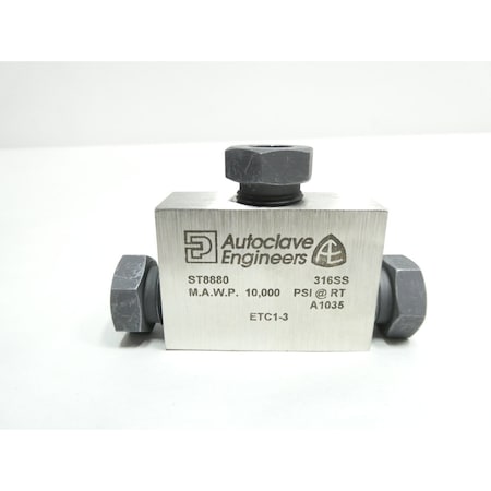 Autoclave Engineers LOW PRESSURE TEE FITTING HYDRAULIC VALVE MANIFOLD ...