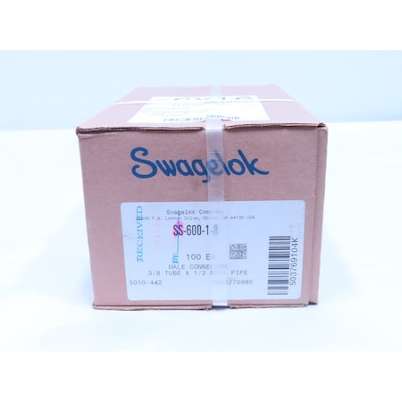Swagelok MALE CONNECTOR 3/8IN 1/2IN STAINLESS TUBE NPT PIPE ADAPTER ...