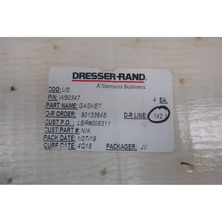 Dresser-Rand Pack Of 4 Gasket Air Compressor Parts And Accessory, 4PK ...