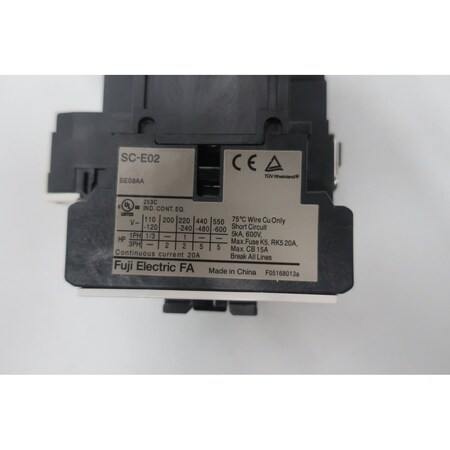Fuji 110-120V-AC 20A Amp 5HP AC Contactor SC-E02 SE09AA-H | Zoro
