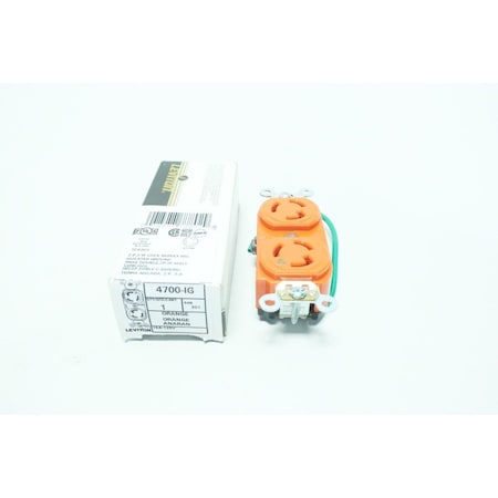 Leviton Orange 2P 3W 15A Amp 125V-AC Receptacle 4700-IG | Zoro
