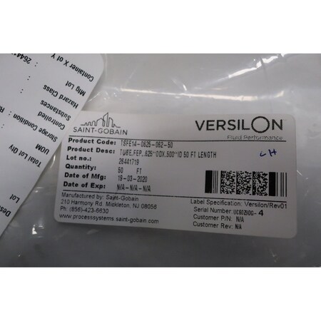 Saint-Gobain Versilon Fluid Performance 12In 50Ft 58In Flexible Tube ...