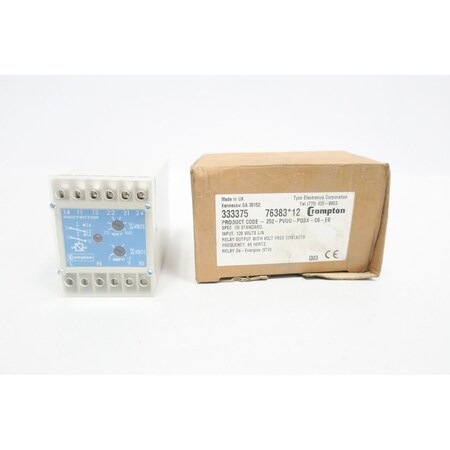 Crompton 252Pvuu Undervoltage 120VAc Other Relay 252-PVUU-PQBX-C6-EB | Zoro