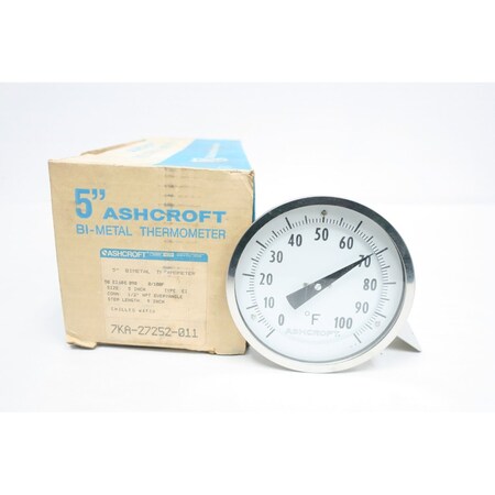 Ashcroft 5In 12In 9In 0100F Npt Bimetal Thermometer 50-EI-60E-090 0 ...