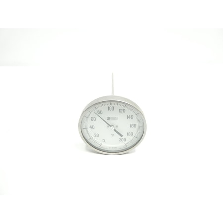 Weksler 5In 1/2In 12In 0-200F Npt Bimetal Thermometer AF12 | Zoro